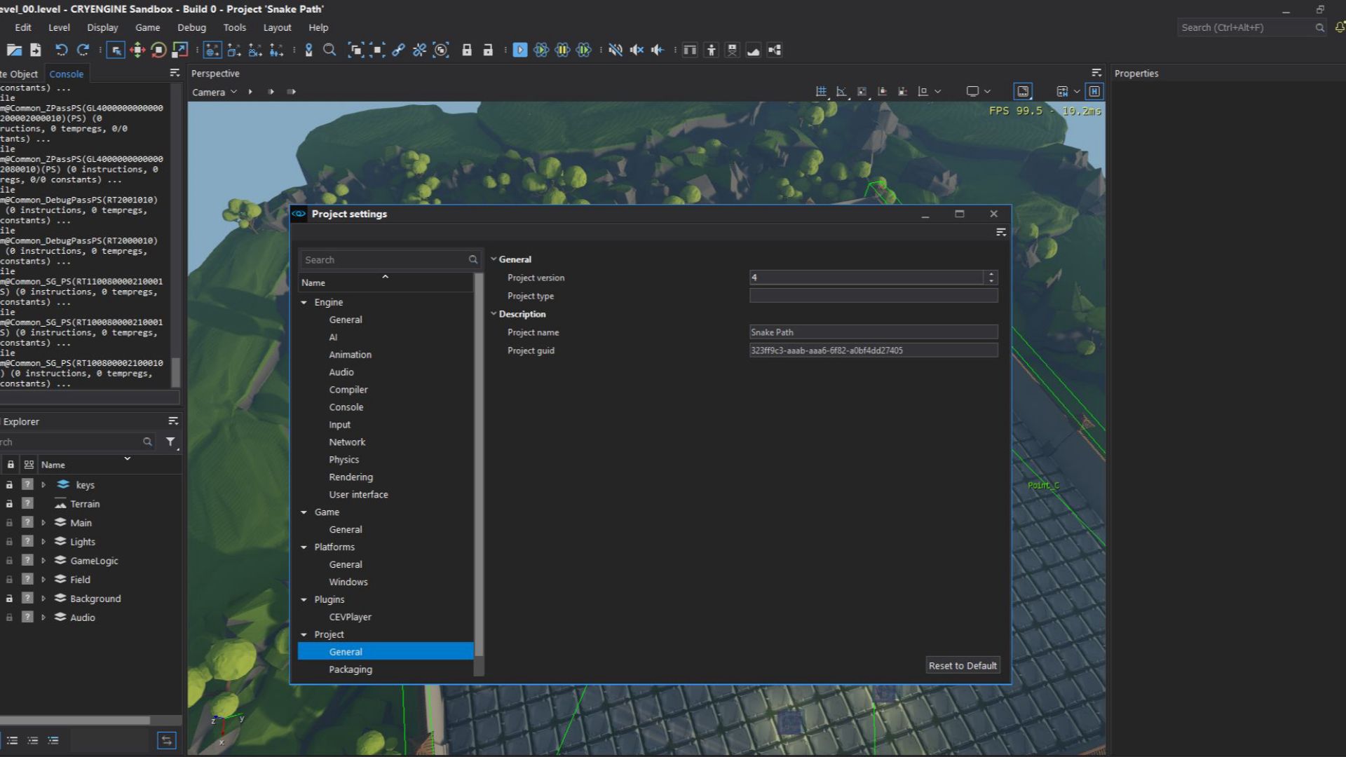 CRYENGINE | Asset Database: CEVProjectSettings