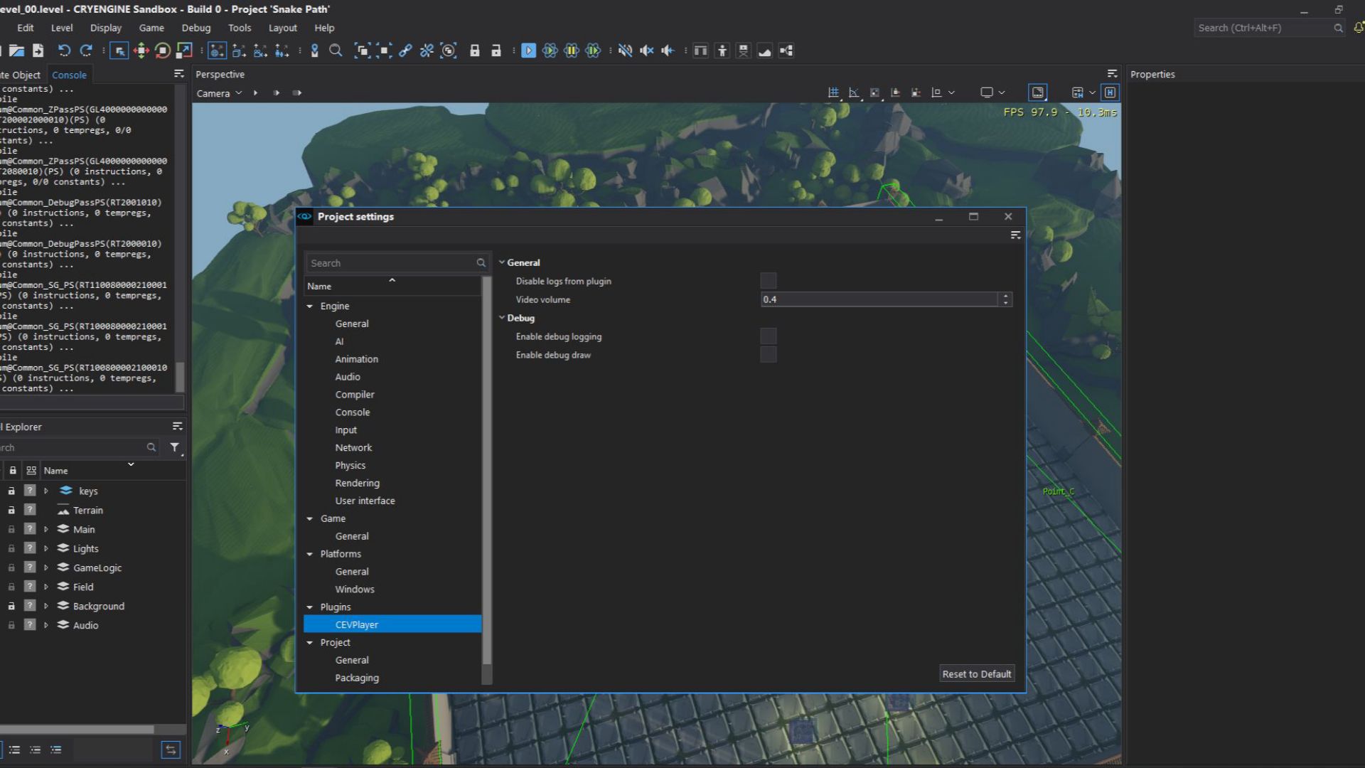 CRYENGINE | Asset Database: CEVProjectSettings