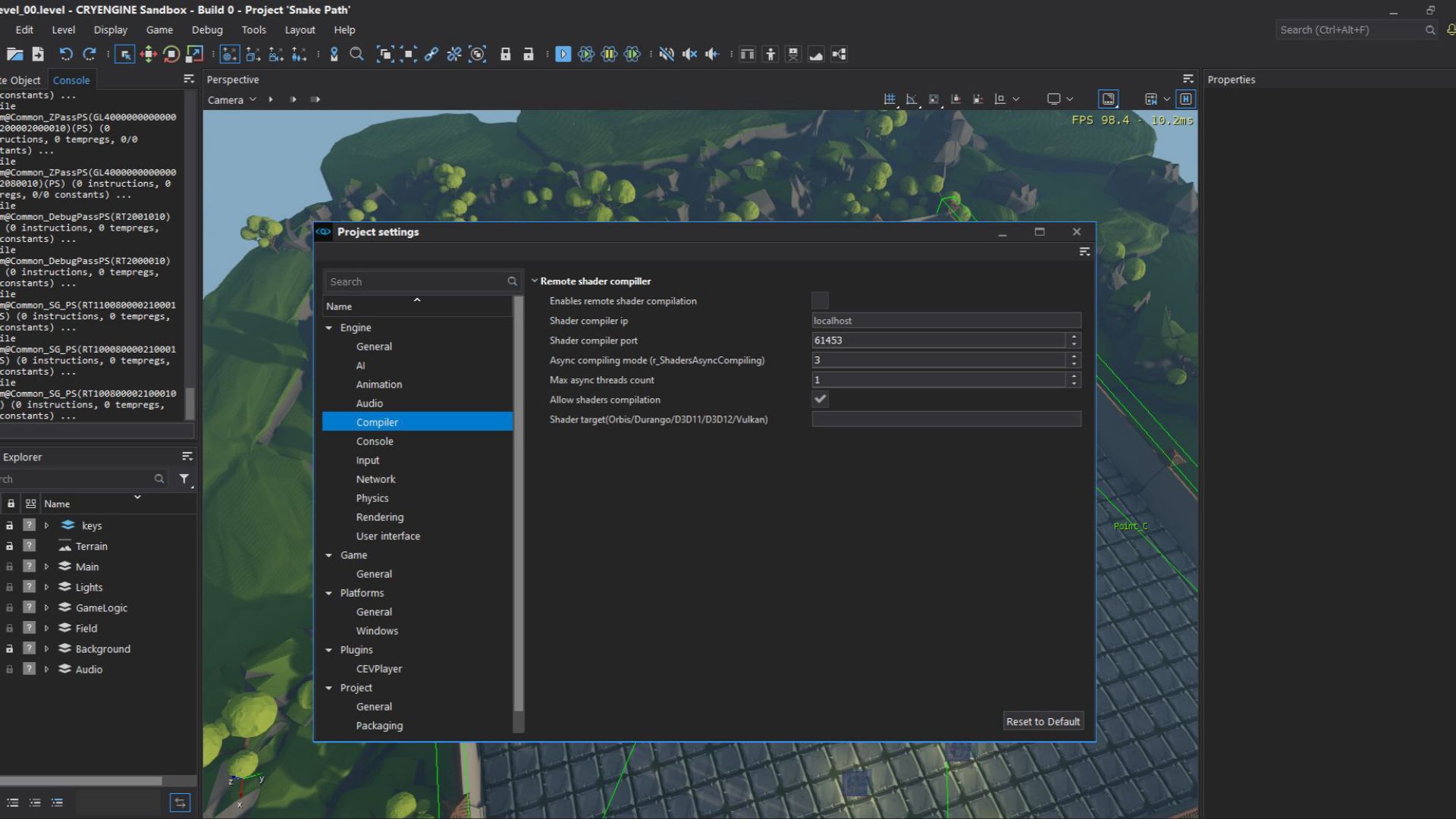 CRYENGINE | Asset Database: CEVProjectSettings